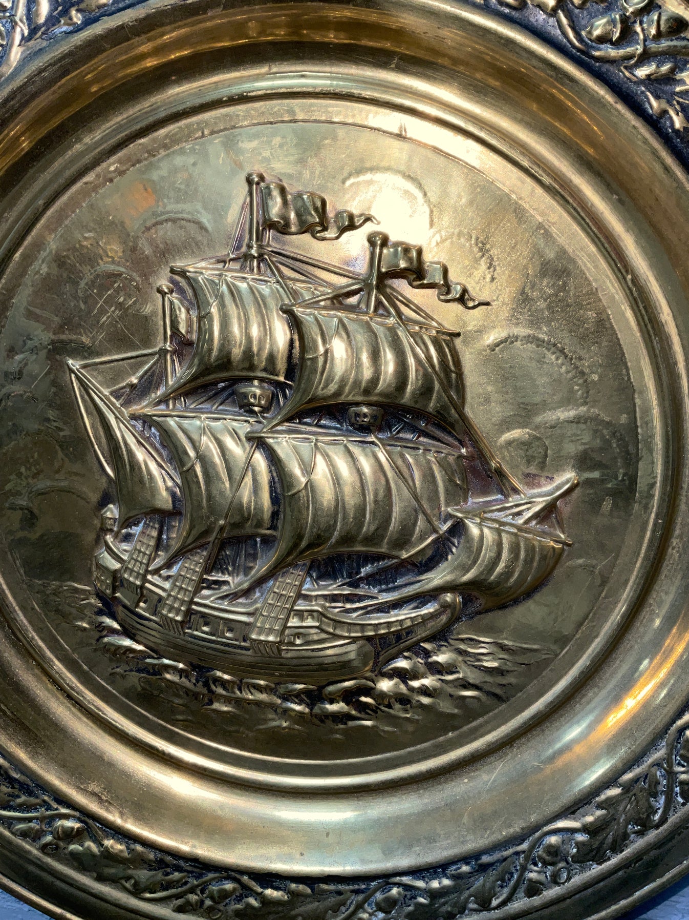 Vintage Brass Boat Wall Hanging Large Plate – Terra Americana
