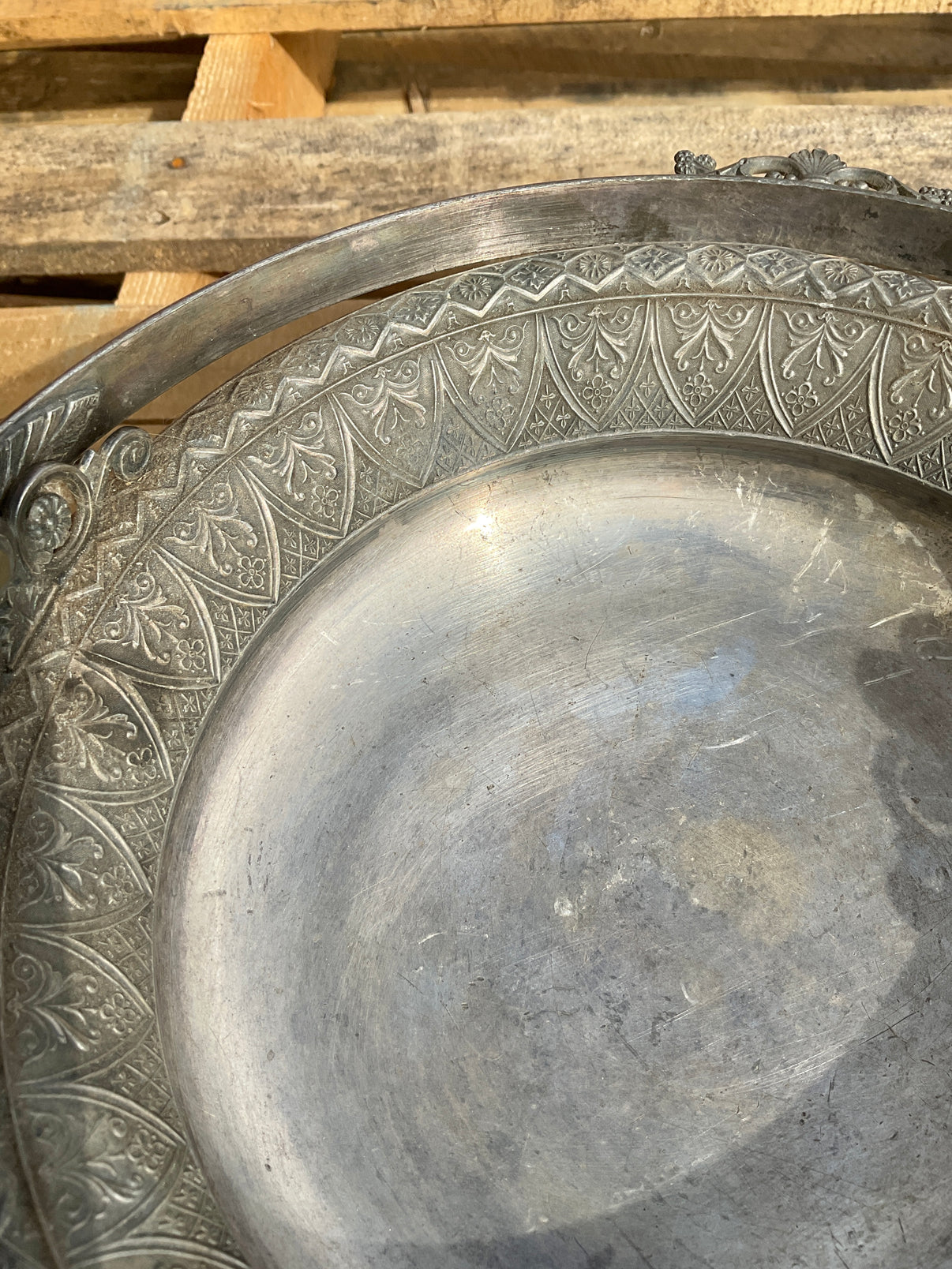 Antique Derby Silver Plate Basket Quadruple Relish Dish W Holder ...
